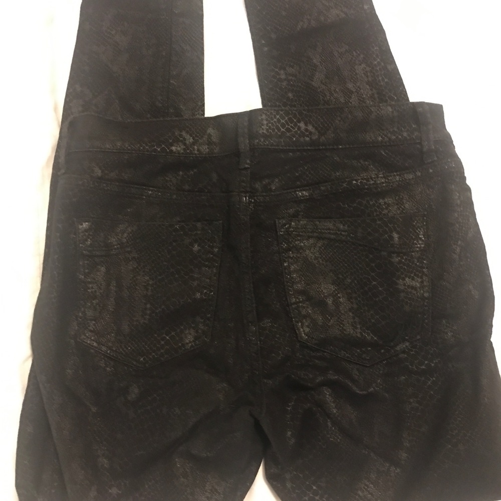 Snake Skin Pattern Black Jeans - Gem